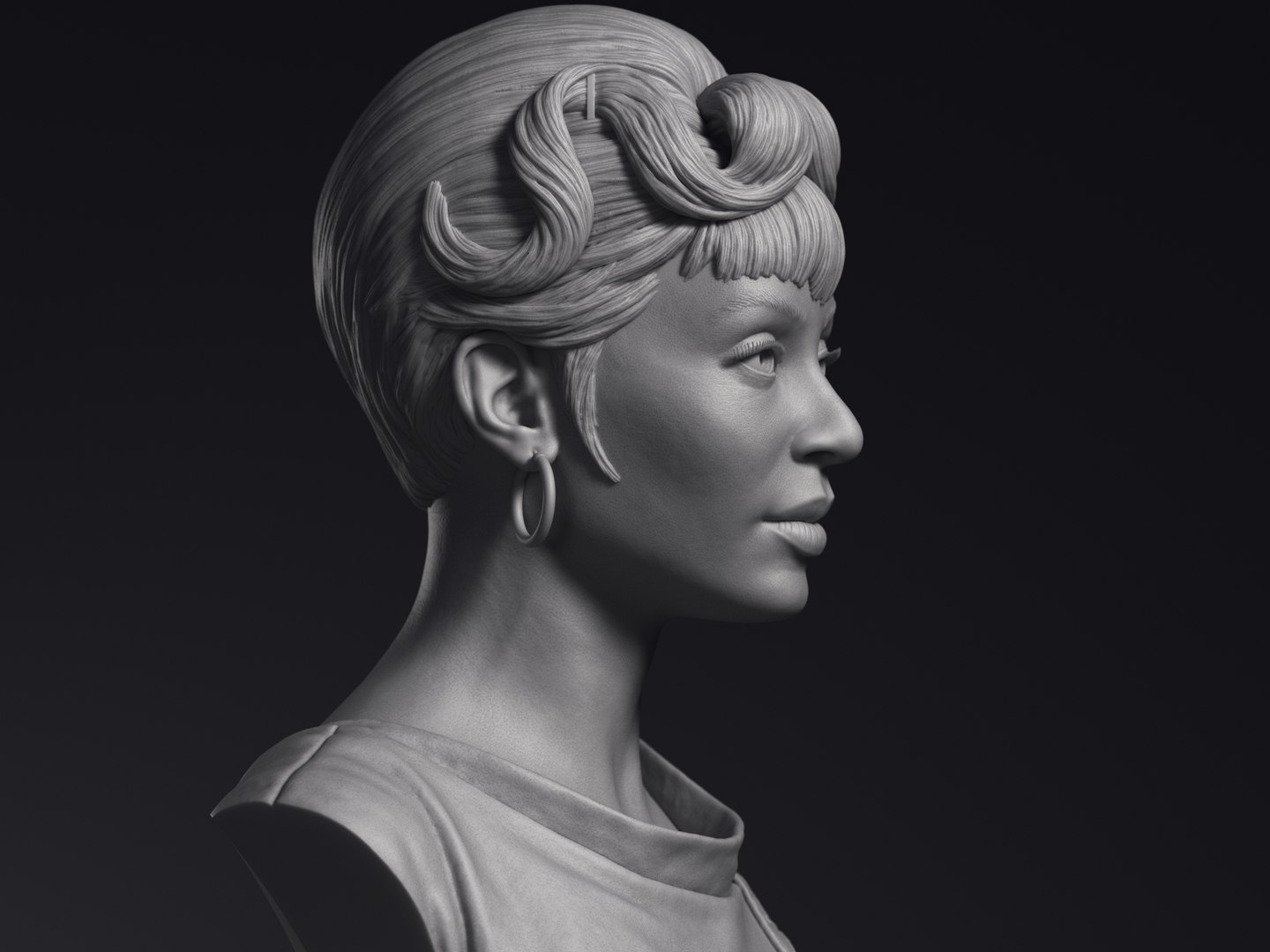 3D Nichelle Nichols As Nyota Uhura Bust Model - TurboSquid 2082795