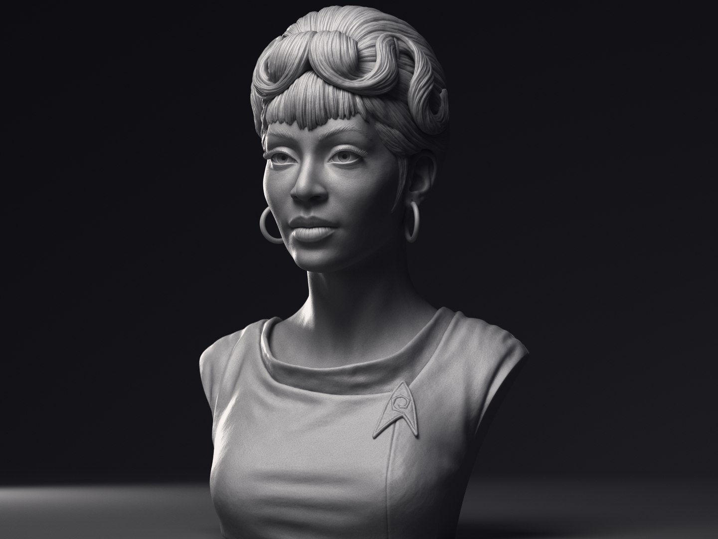 3D Nichelle Nichols As Nyota Uhura Bust Model - TurboSquid 2082795