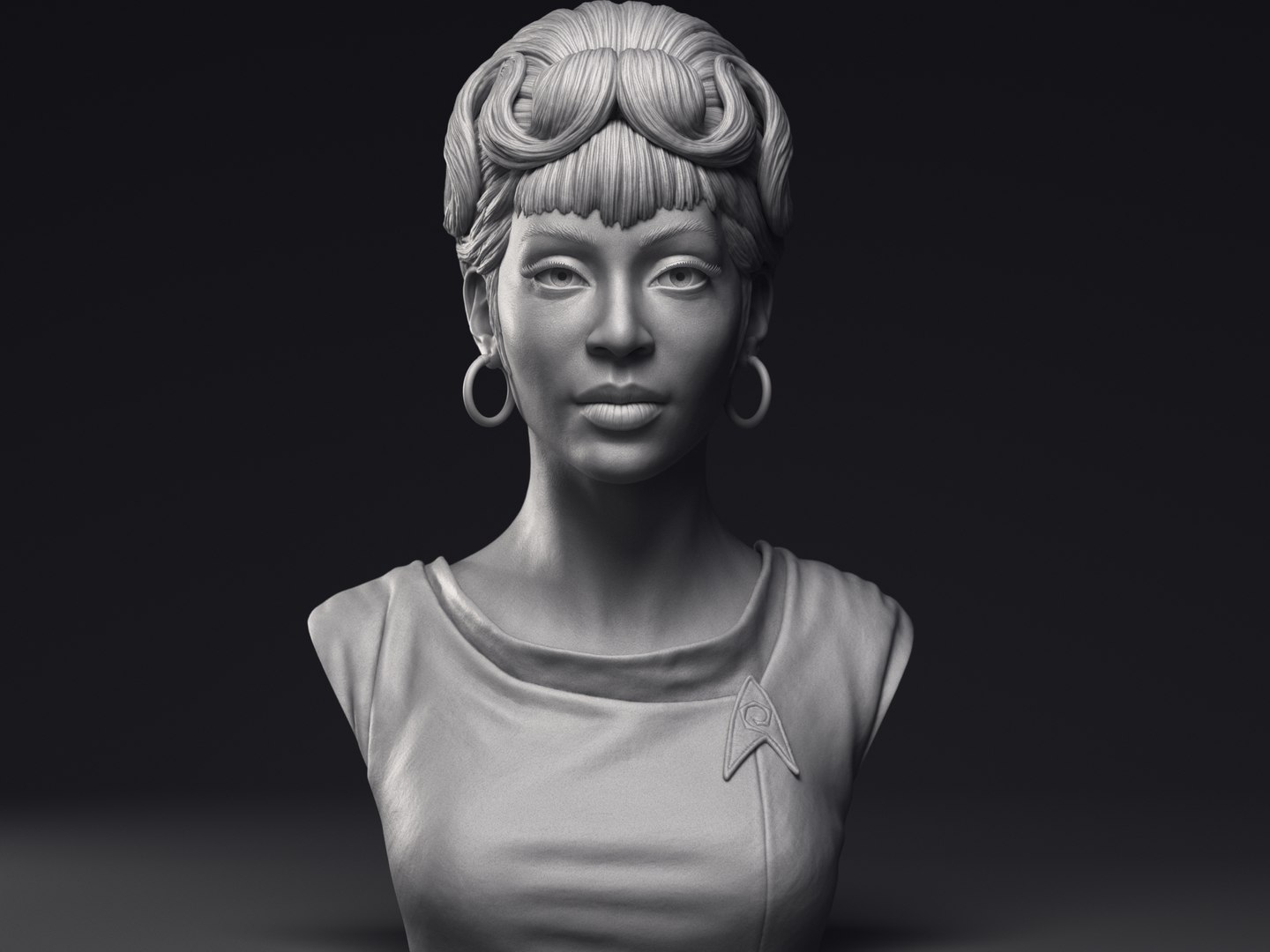 3D Nichelle Nichols As Nyota Uhura Bust Model - TurboSquid 2082795