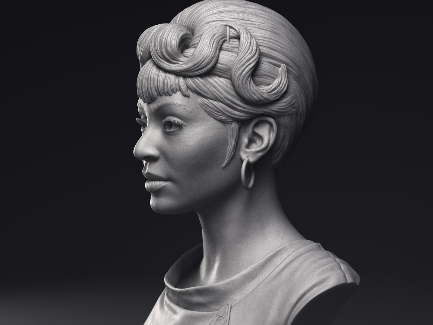 3D Nichelle Nichols As Nyota Uhura Bust Model - TurboSquid 2082795
