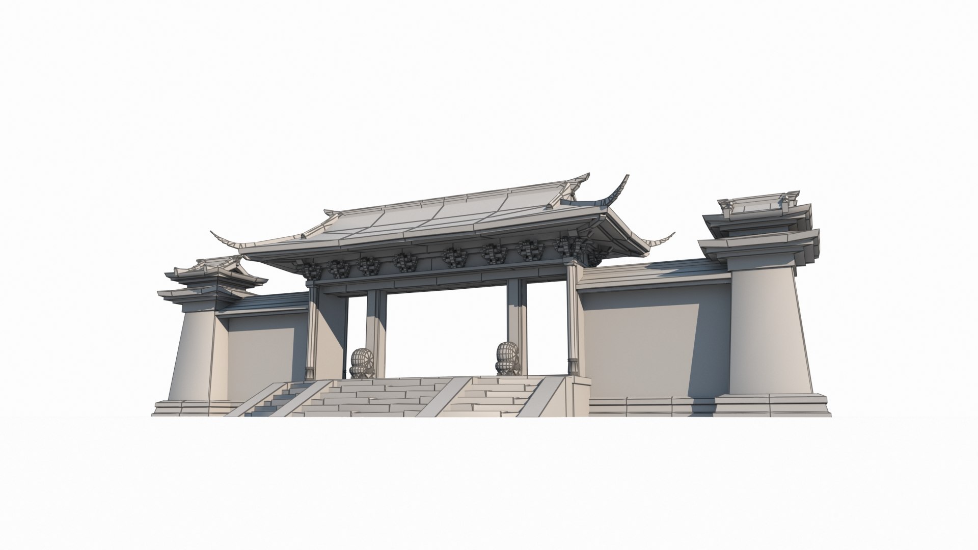 3D Gate Of Ancient Asian Architecture - TurboSquid 2086974