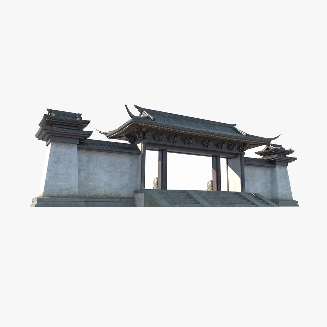 3D Gate Of Ancient Asian Architecture - TurboSquid 2086974