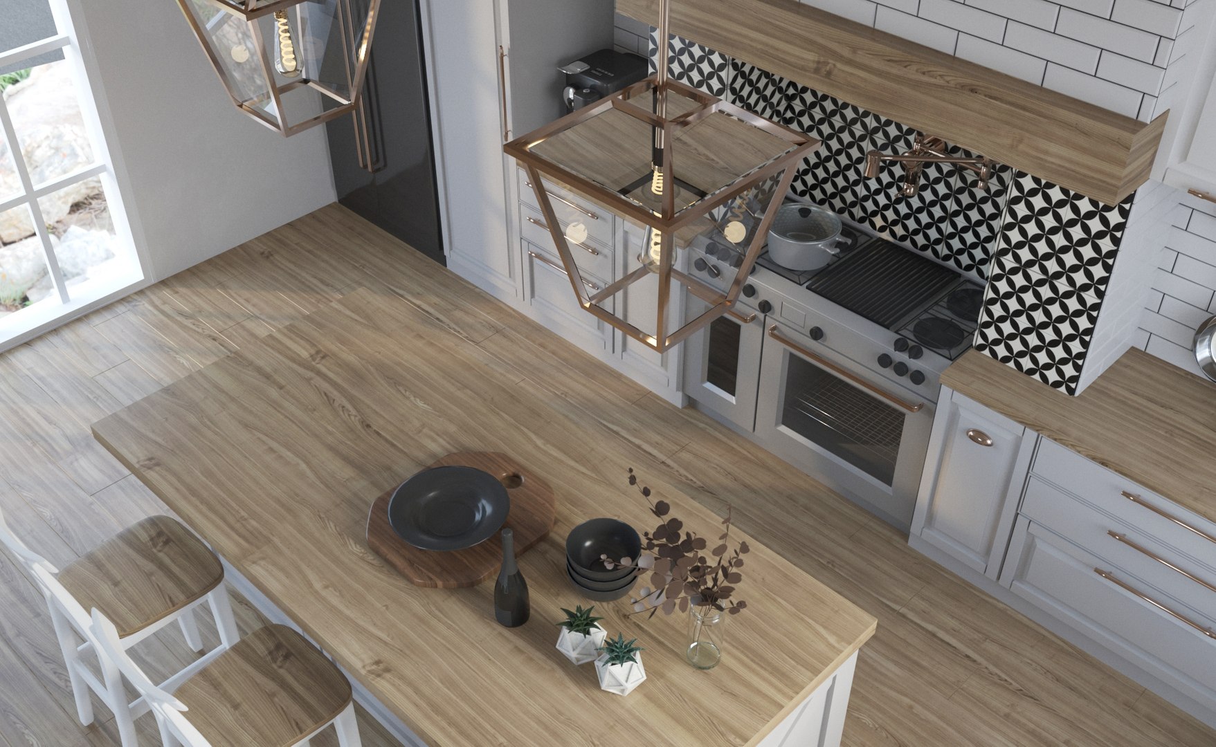 Modern American Kitchen Interior 3D Model - TurboSquid 2006327