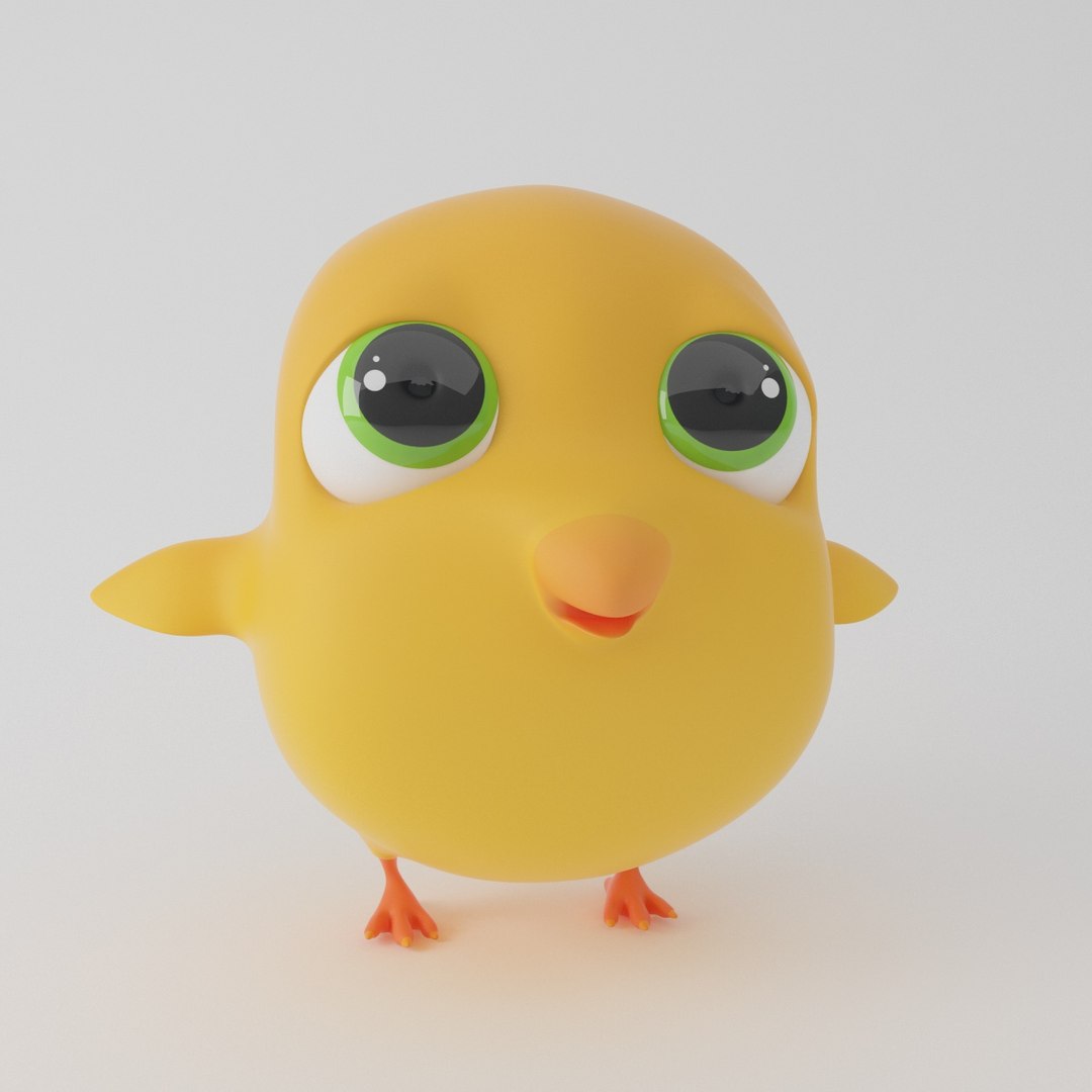3D Model Chick Cartoon Toon - TurboSquid 1174639