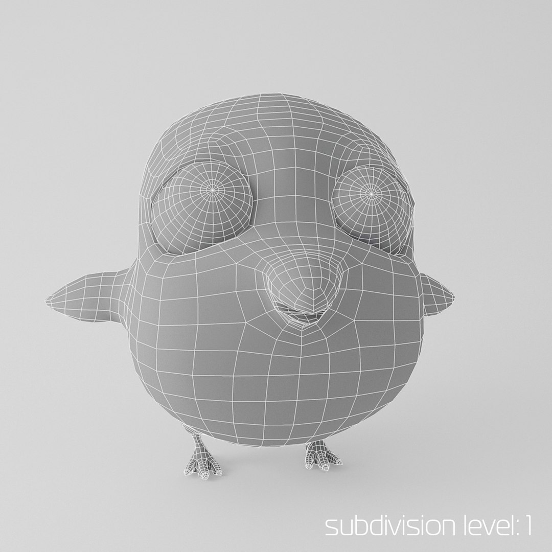 3D Model Chick Cartoon Toon - TurboSquid 1174639