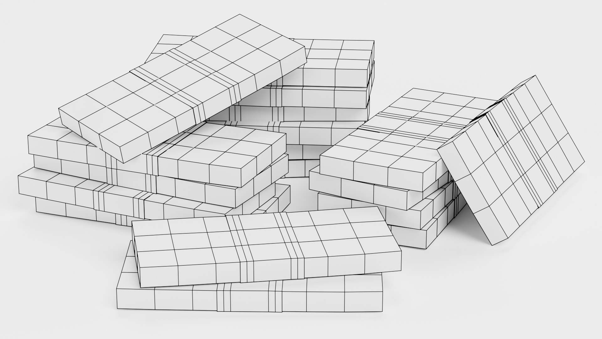 Cartoon Bills - Pile 3D Model - TurboSquid 2268317