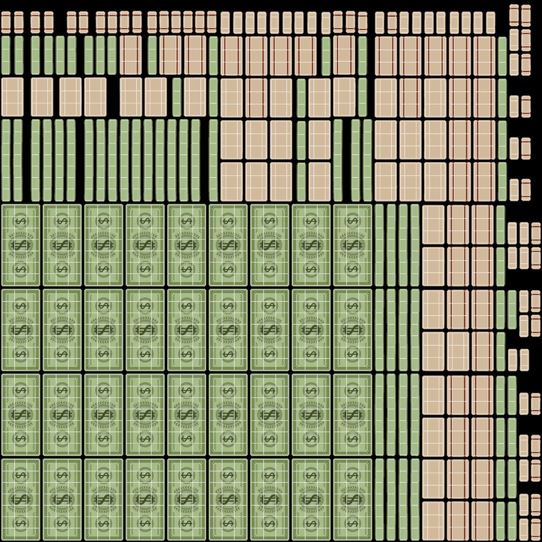 Cartoon Bills - Pile 3D Model - TurboSquid 2268317