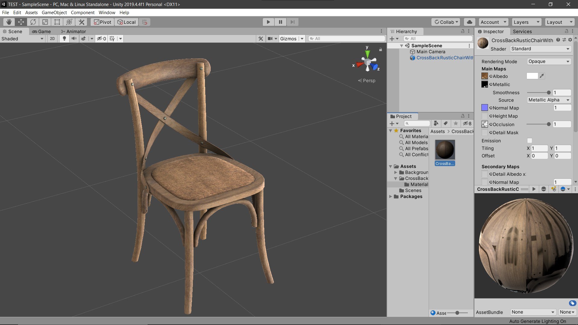 Cross Back Rustic Chair - Game Asset 3D - TurboSquid 1912691