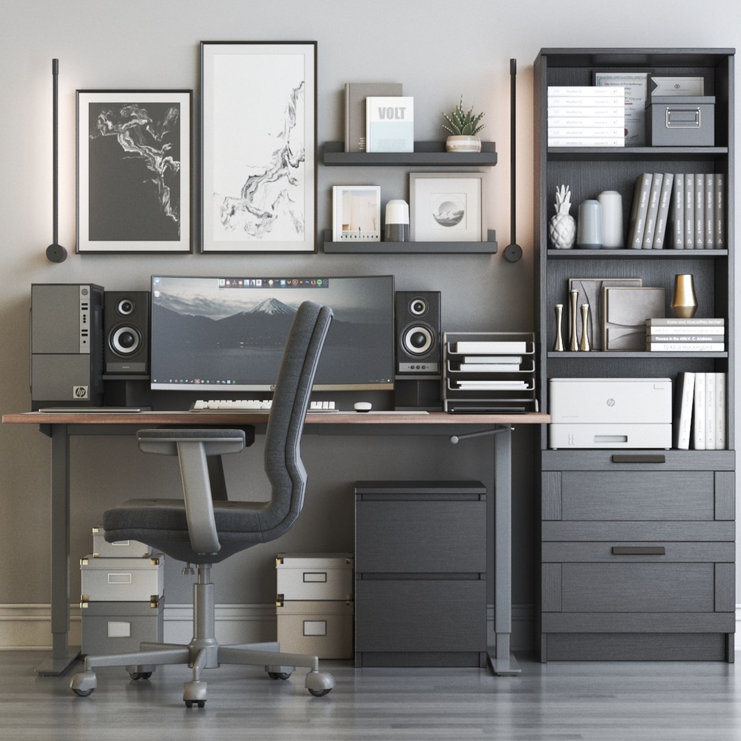3D IKEA Office Workplace 102 Model - TurboSquid 1840203