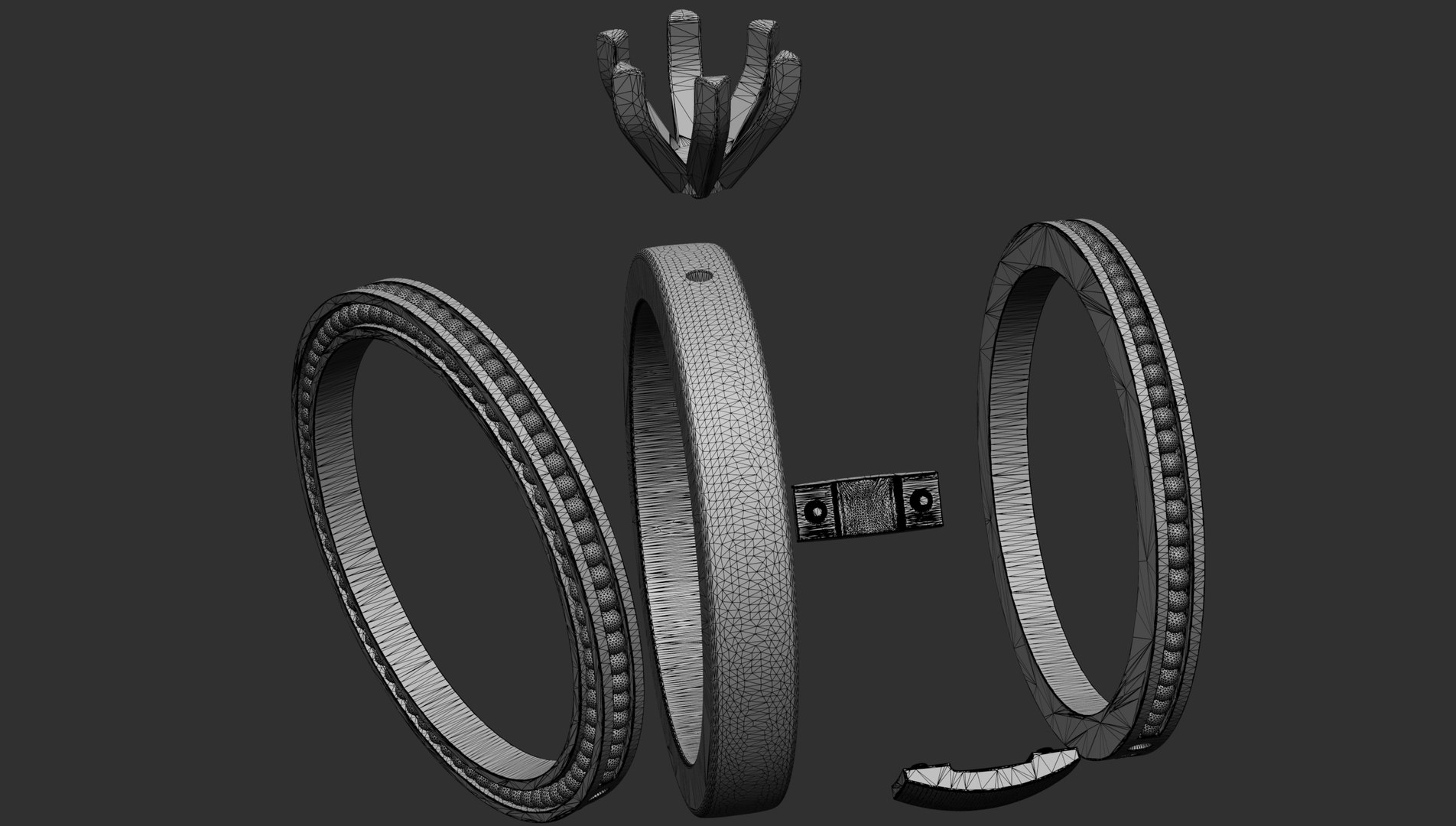 Jewellery Collapsible Ring Stones Model - TurboSquid 1520587