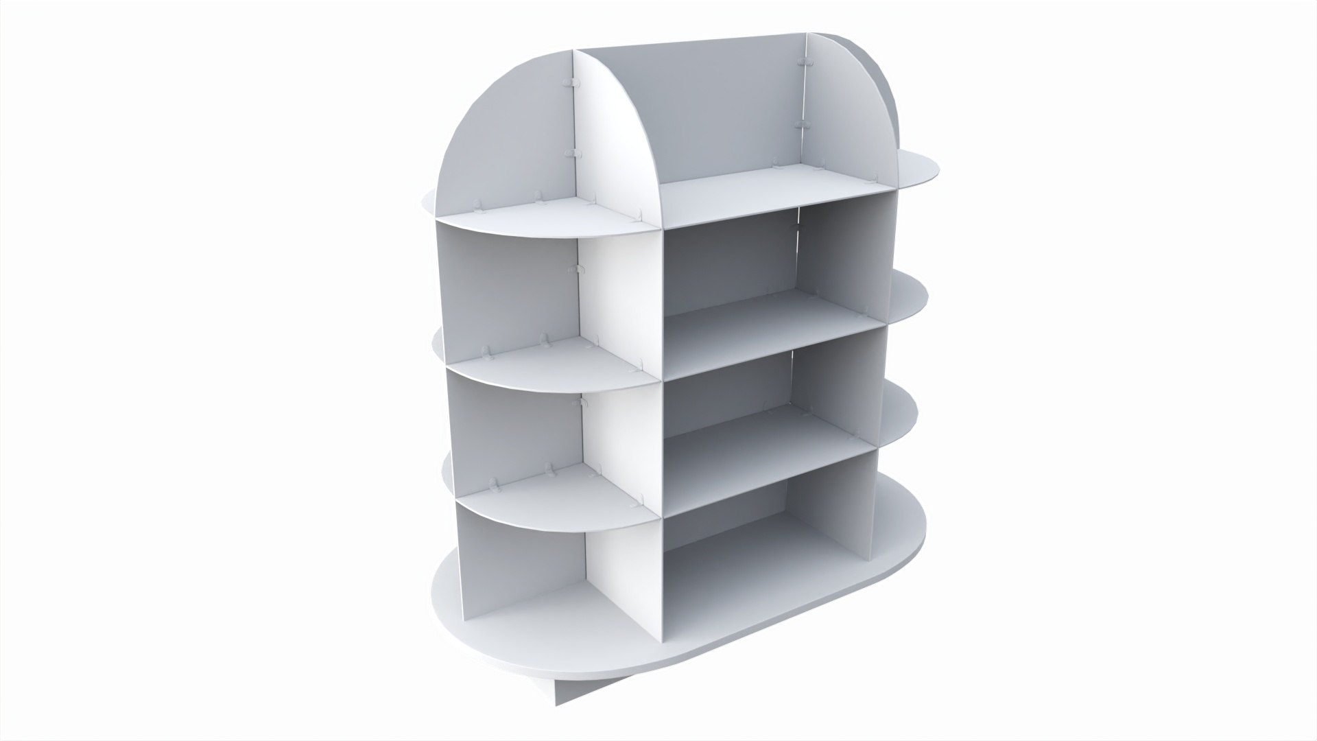3D Store Oval Glass Double Sided Display Shelf - TurboSquid 2195433