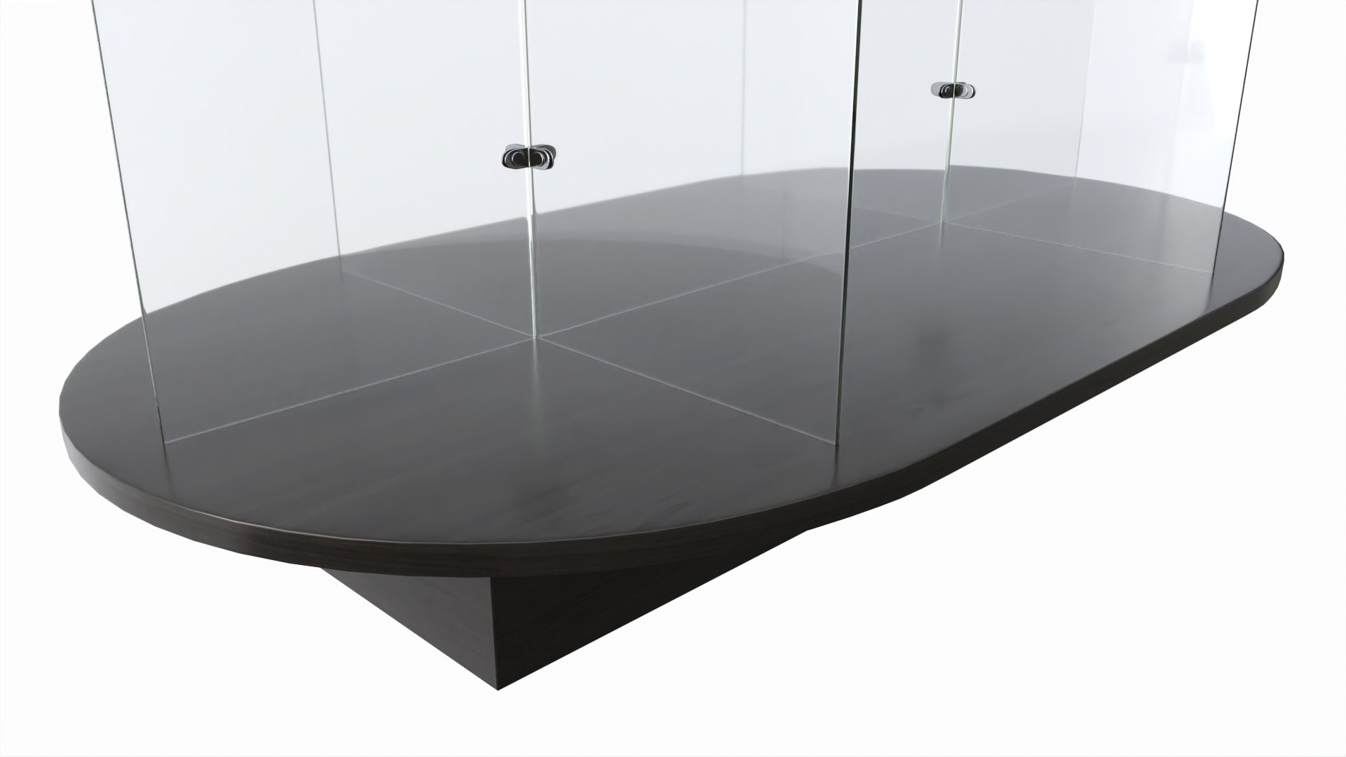 3D Store Oval Glass Double Sided Display Shelf - TurboSquid 2195433