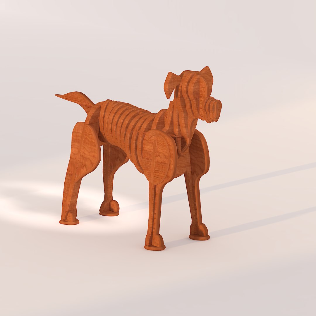 Wooden Dog Model - TurboSquid 1329268