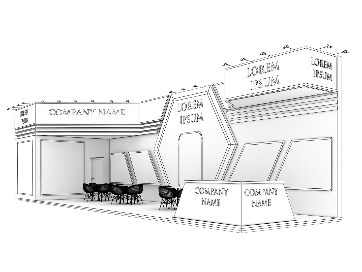 3D 5 Exhibition Stand Stall Fair Collection - TurboSquid 2025159