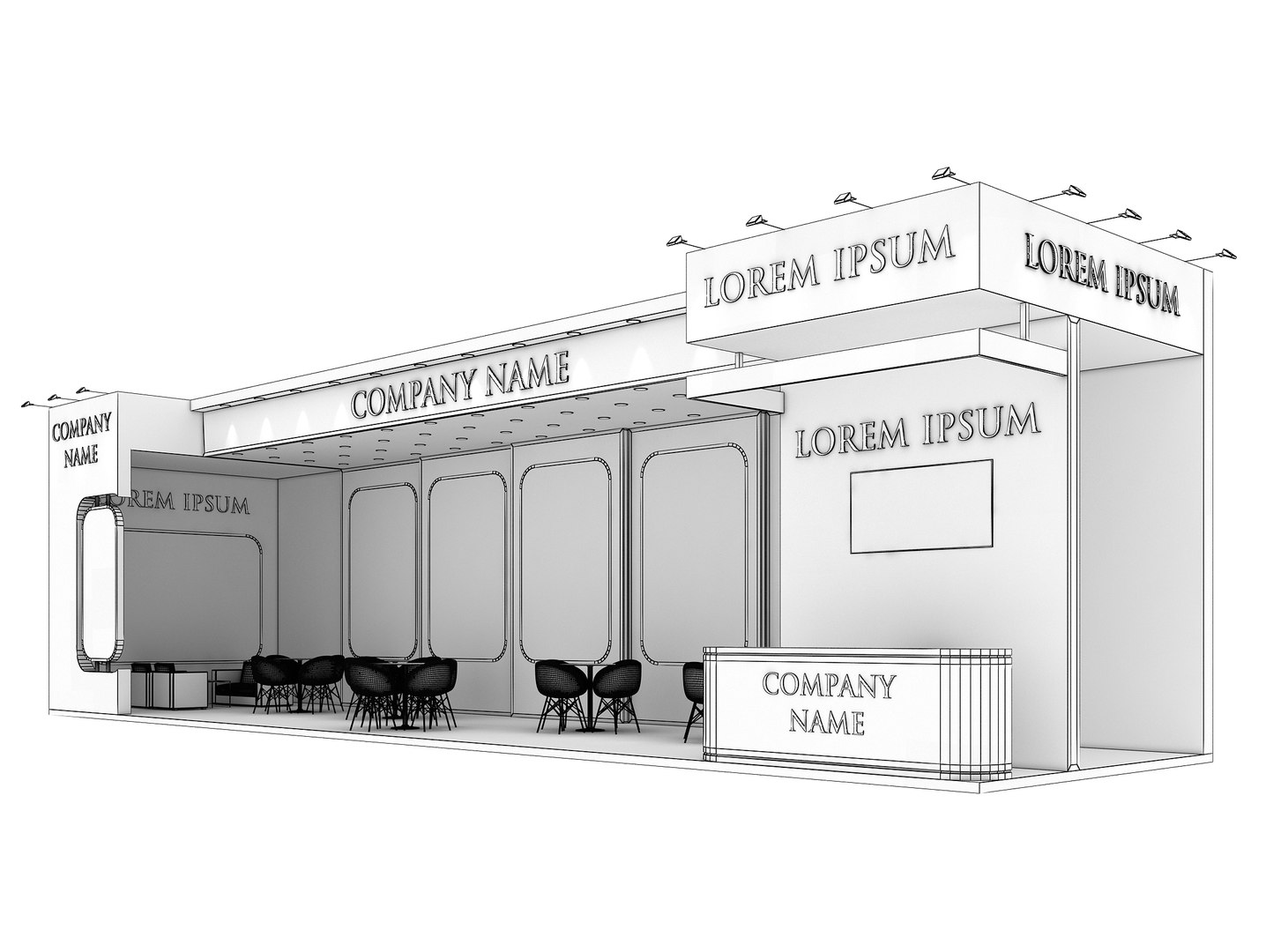 3D 5 Exhibition Stand Stall Fair Collection - TurboSquid 2025159