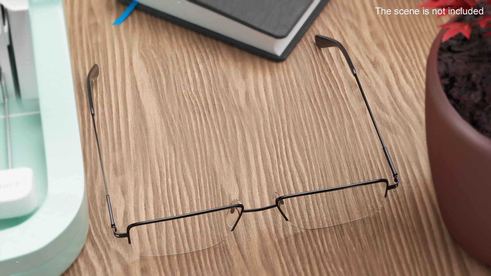 3D Rectangular Reading Glasses with Black Frame - TurboSquid 2146827