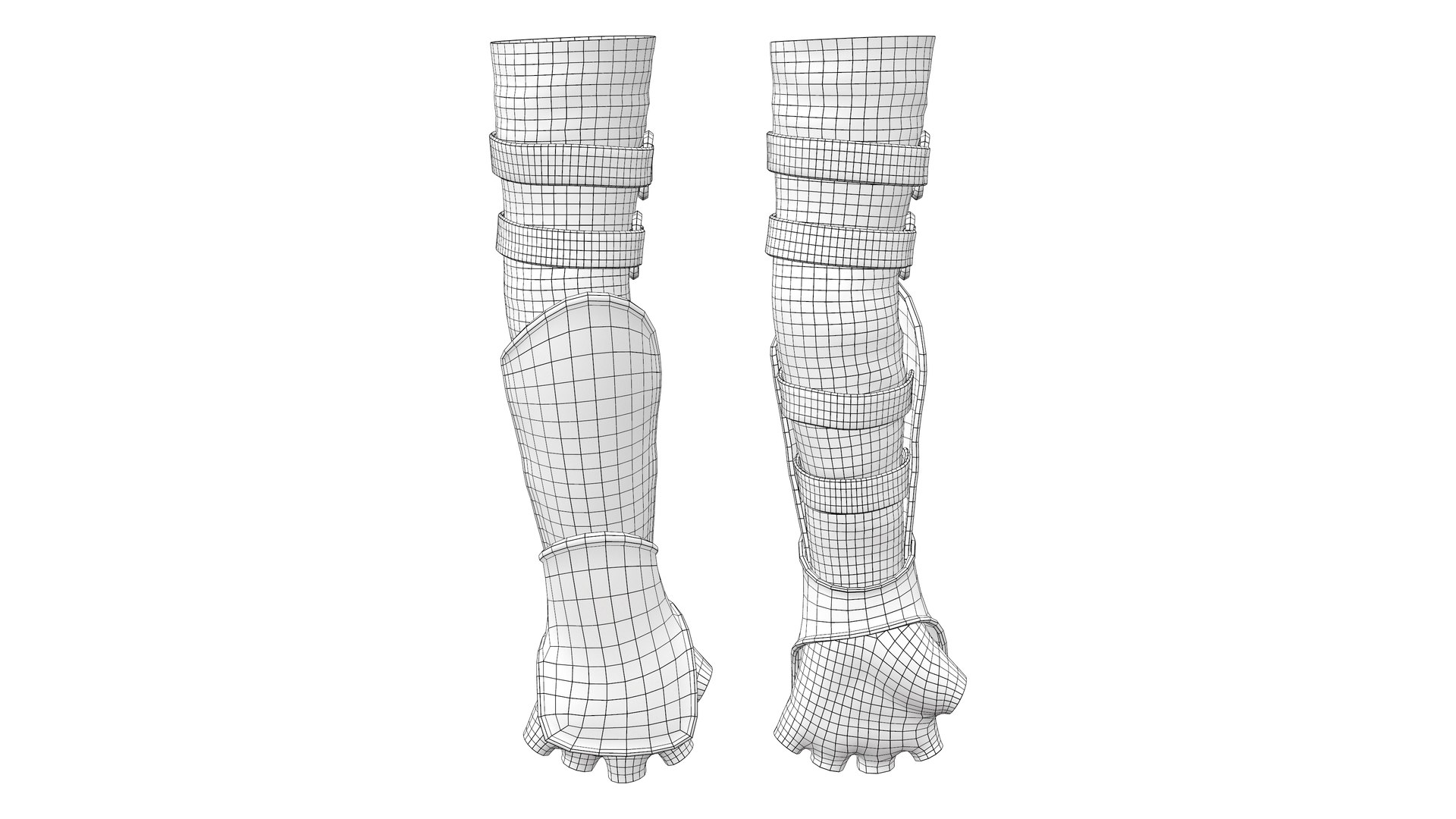 Fingerless Warrior Gloves With Arm Shield 3D Model - TurboSquid 1996415