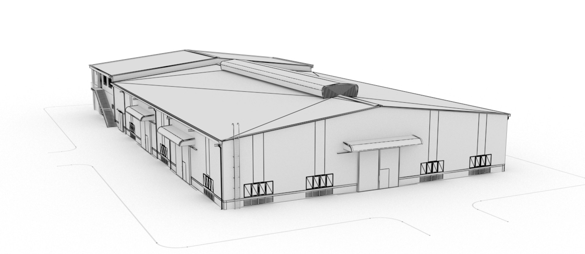 3D Model Factory Industrial Building - TurboSquid 1638409