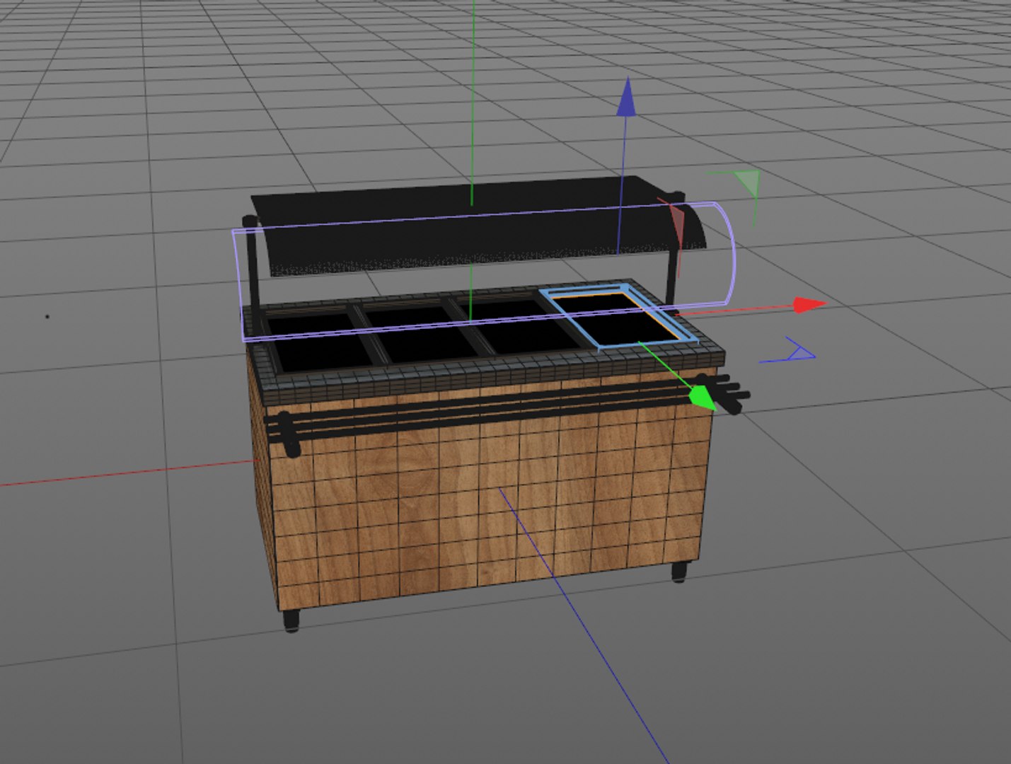 3d model of self service counter