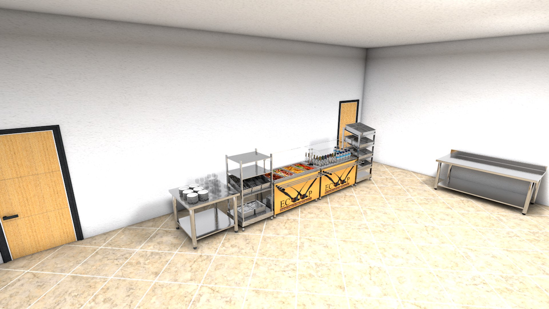 3d model of self service counter