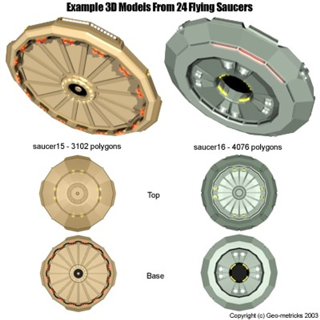 24 flying saucers 3d model