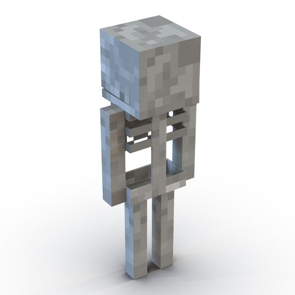3d minecraft skeleton rigged model