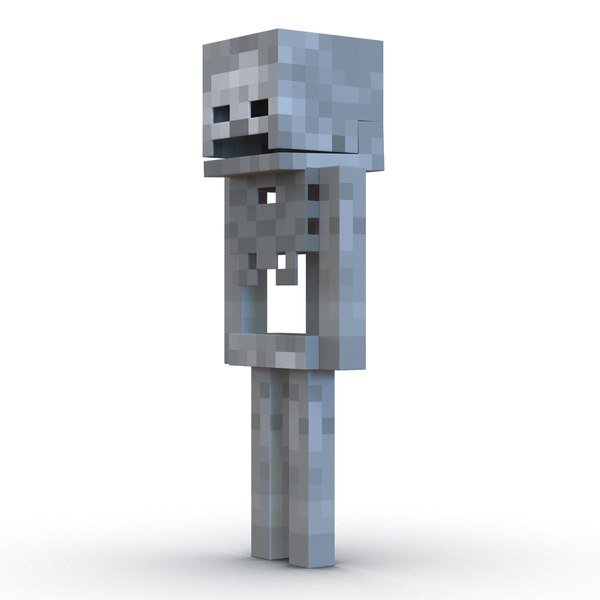 3d minecraft skeleton rigged model