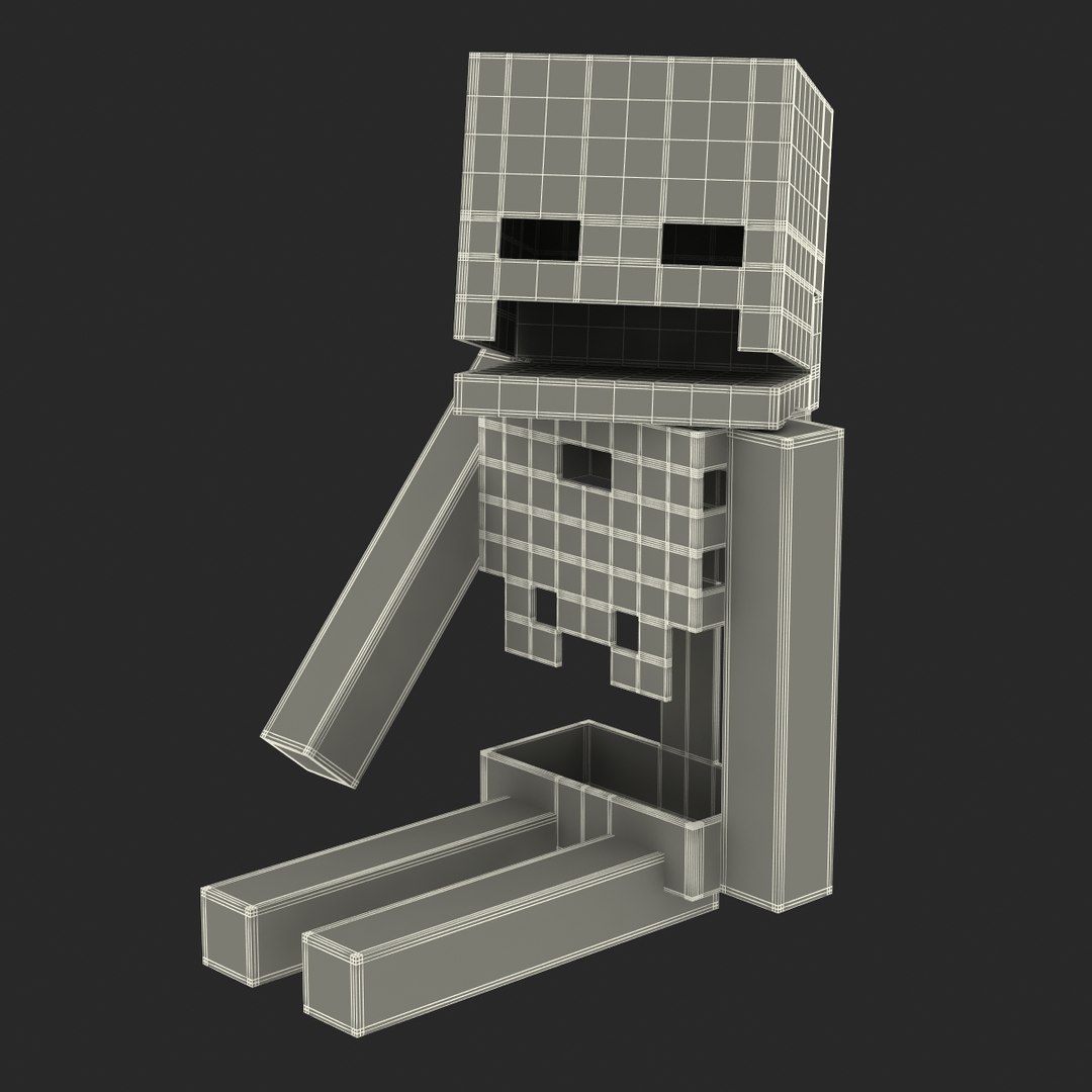 3d Minecraft Skeleton Rigged Model