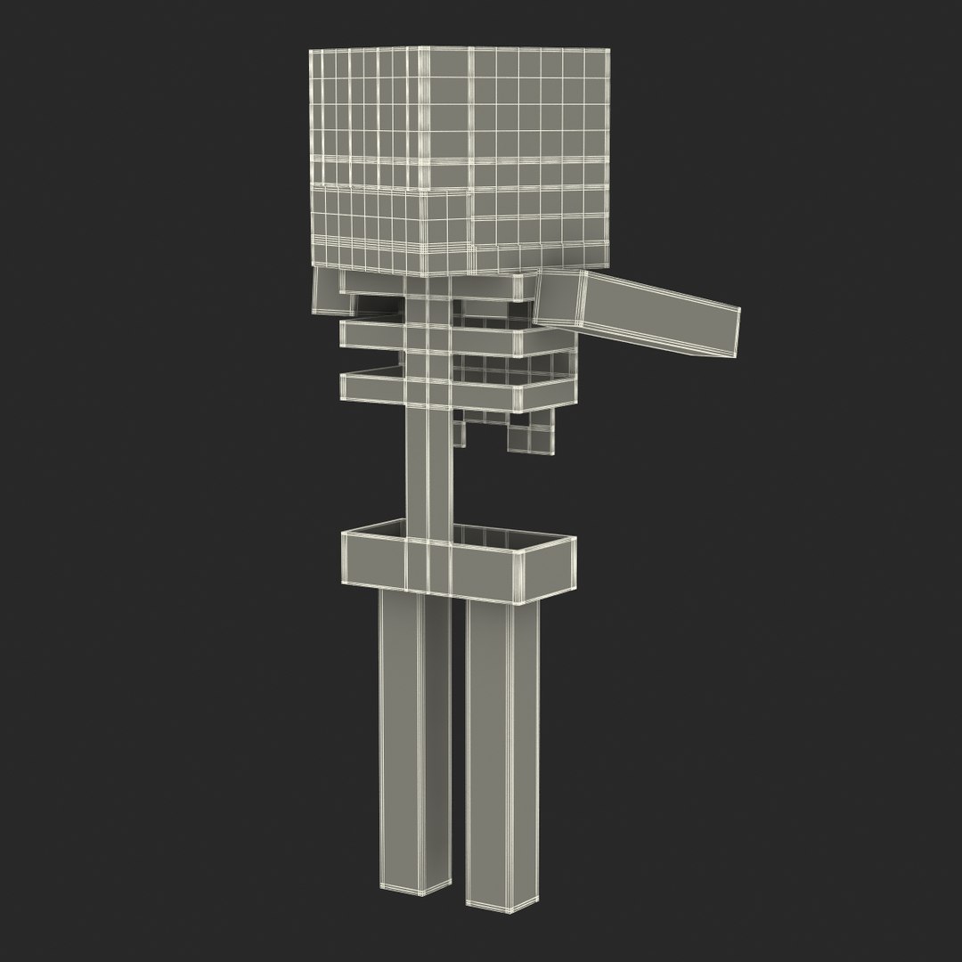 3d Minecraft Skeleton Rigged Model