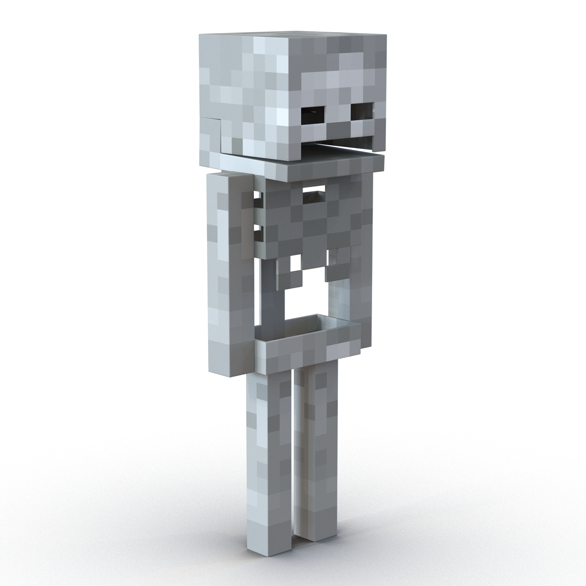 3d minecraft skeleton rigged model