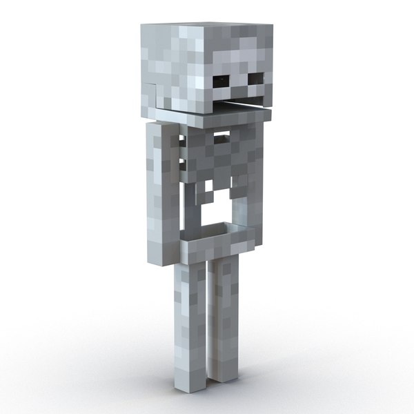 3d minecraft skeleton rigged model