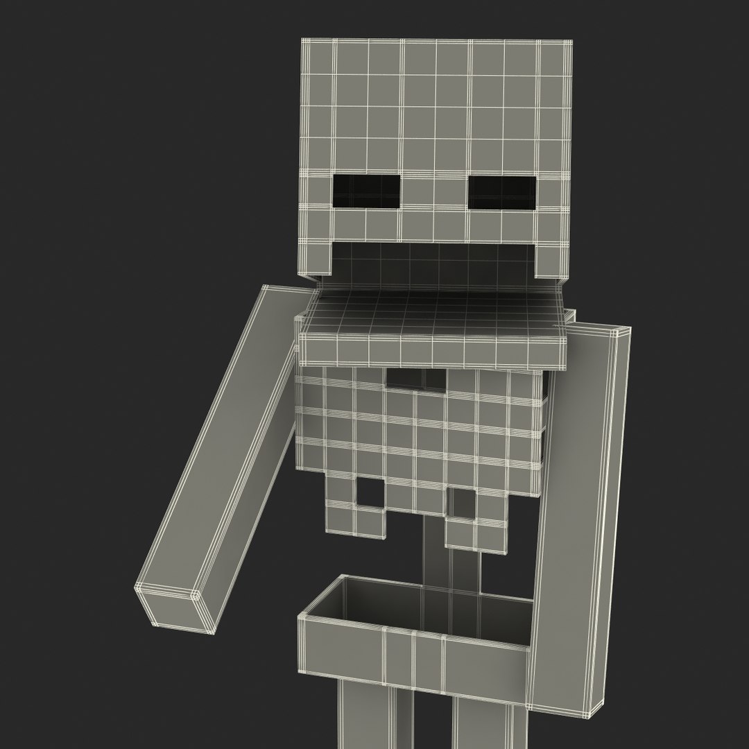 3d Minecraft Skeleton Rigged Model
