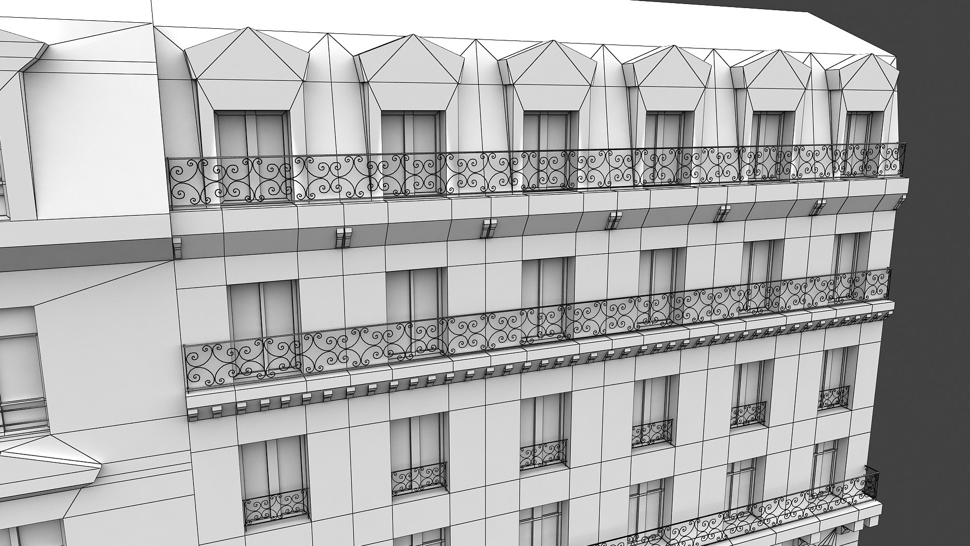 Typical Parisian Corner Building 04 3D Model - TurboSquid 1717175