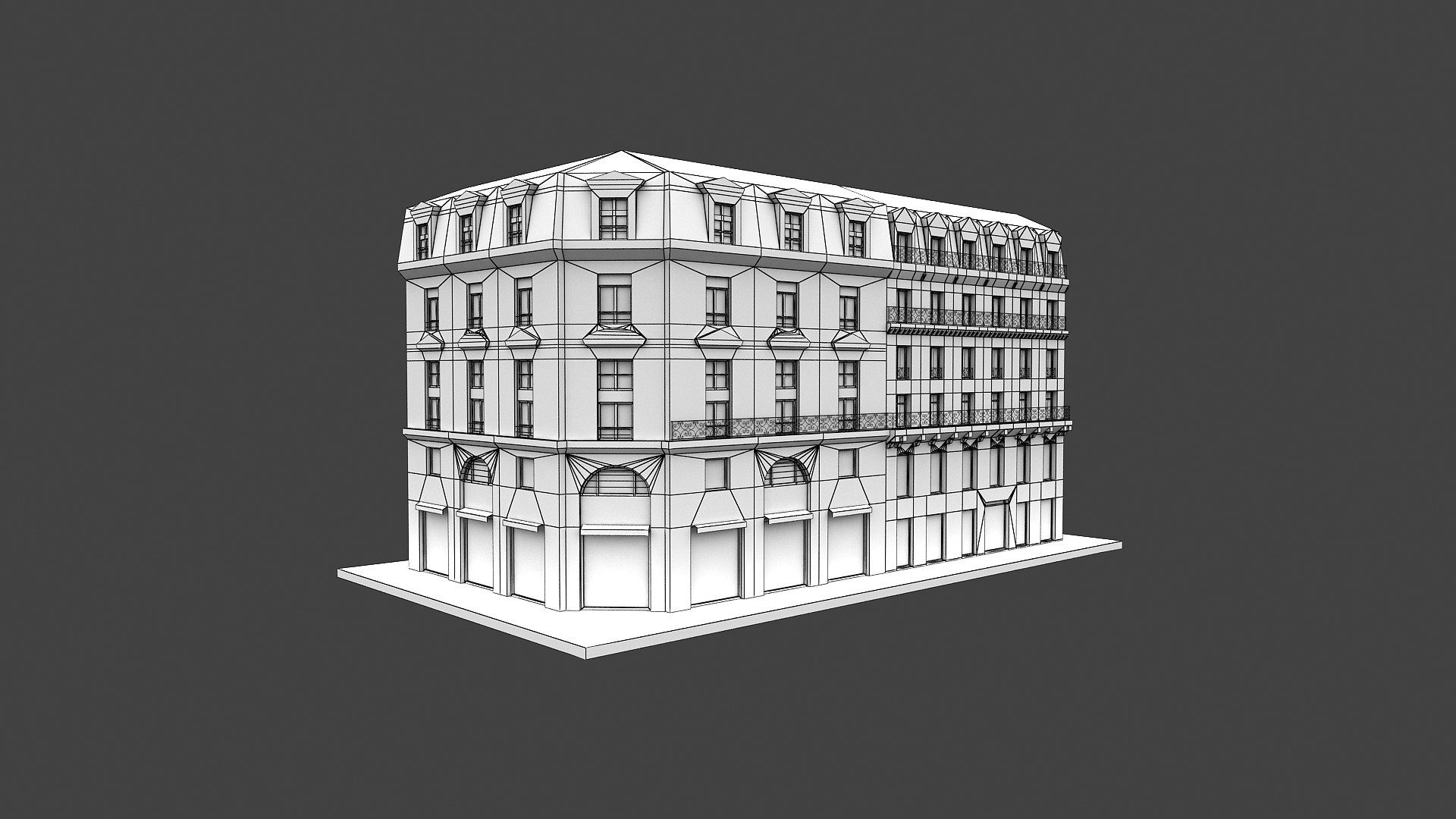 Typical Parisian Corner Building 04 3D Model - TurboSquid 1717175