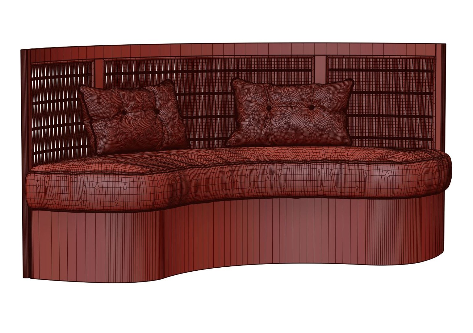 Isabel Wooden Rattan Loveseat IS25 By Bpoint Design 3D Model ...