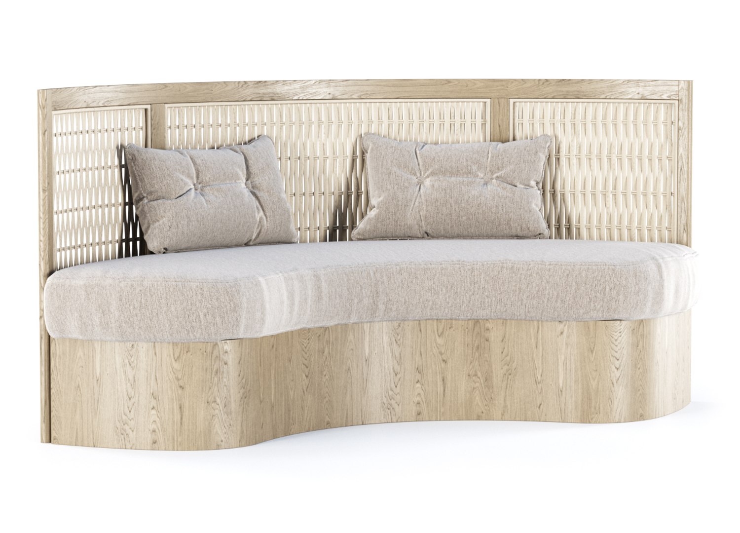 Isabel Wooden Rattan Loveseat IS25 By Bpoint Design 3D Model ...