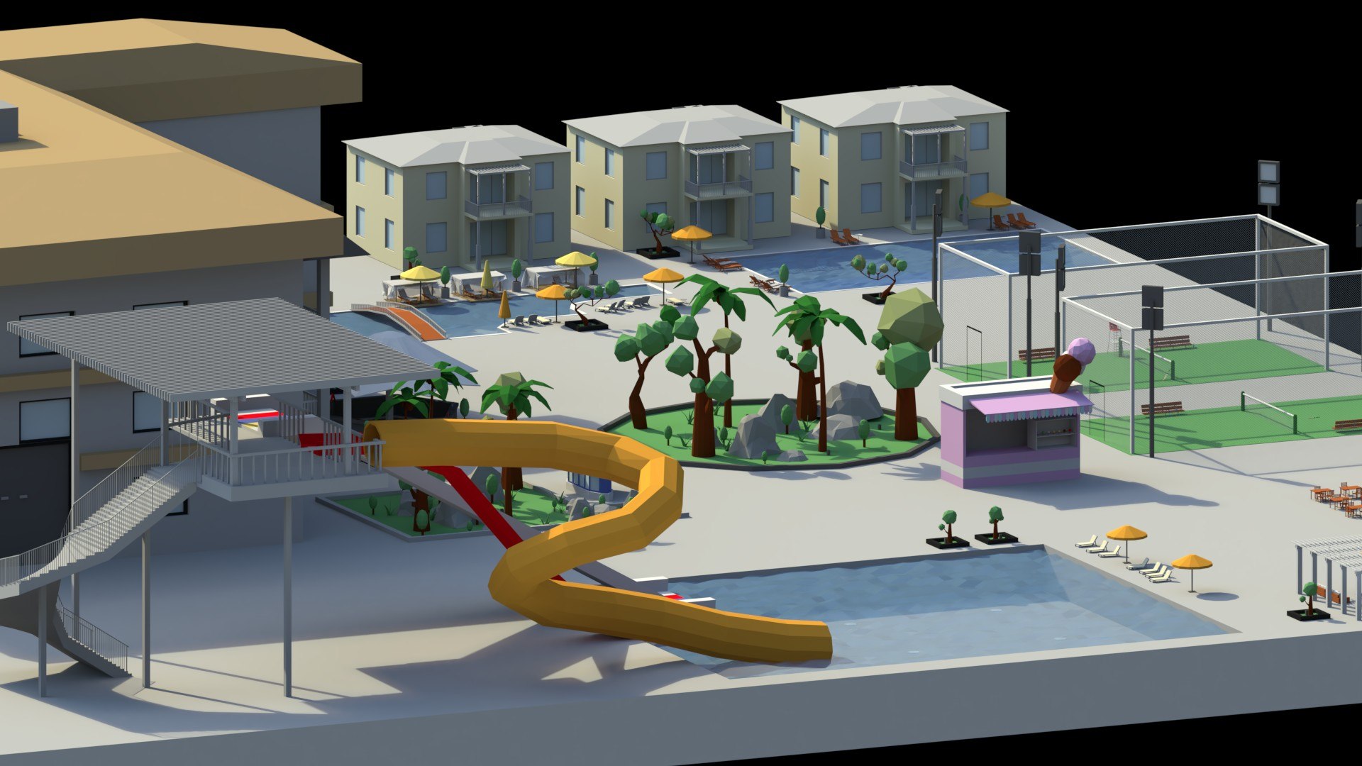 3D Holiday Resort Model - TurboSquid 1508224