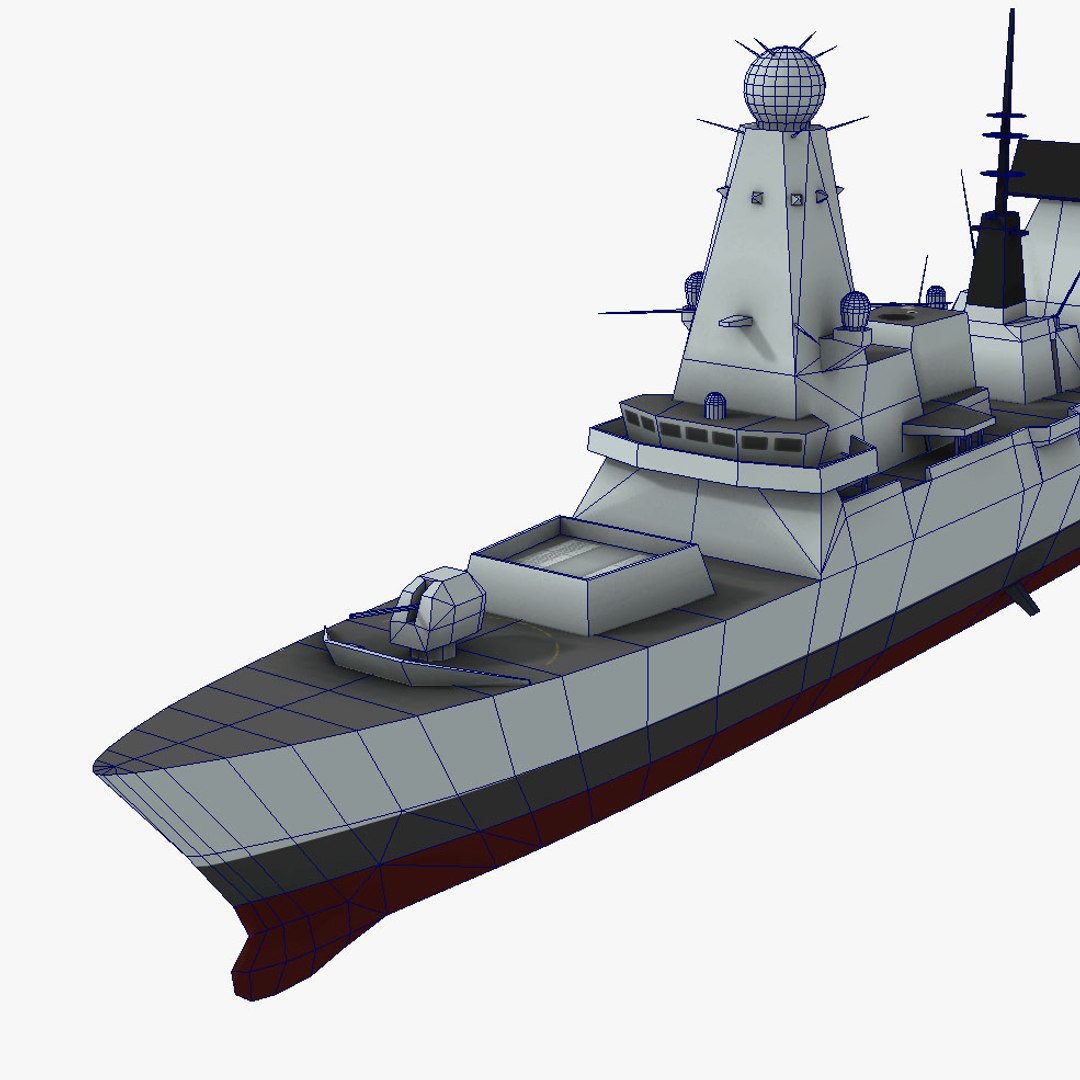 3d Type 45 Destroyer Low-polygon