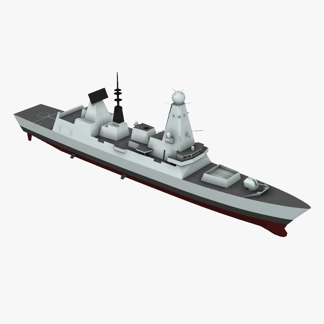 3d Type 45 Destroyer Low-polygon