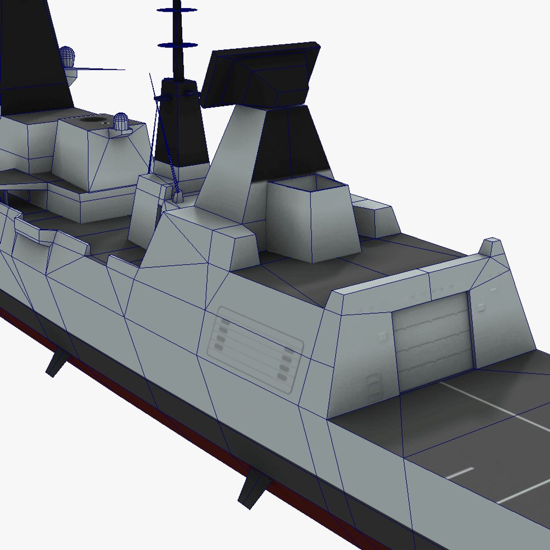 3d Type 45 Destroyer Low-polygon