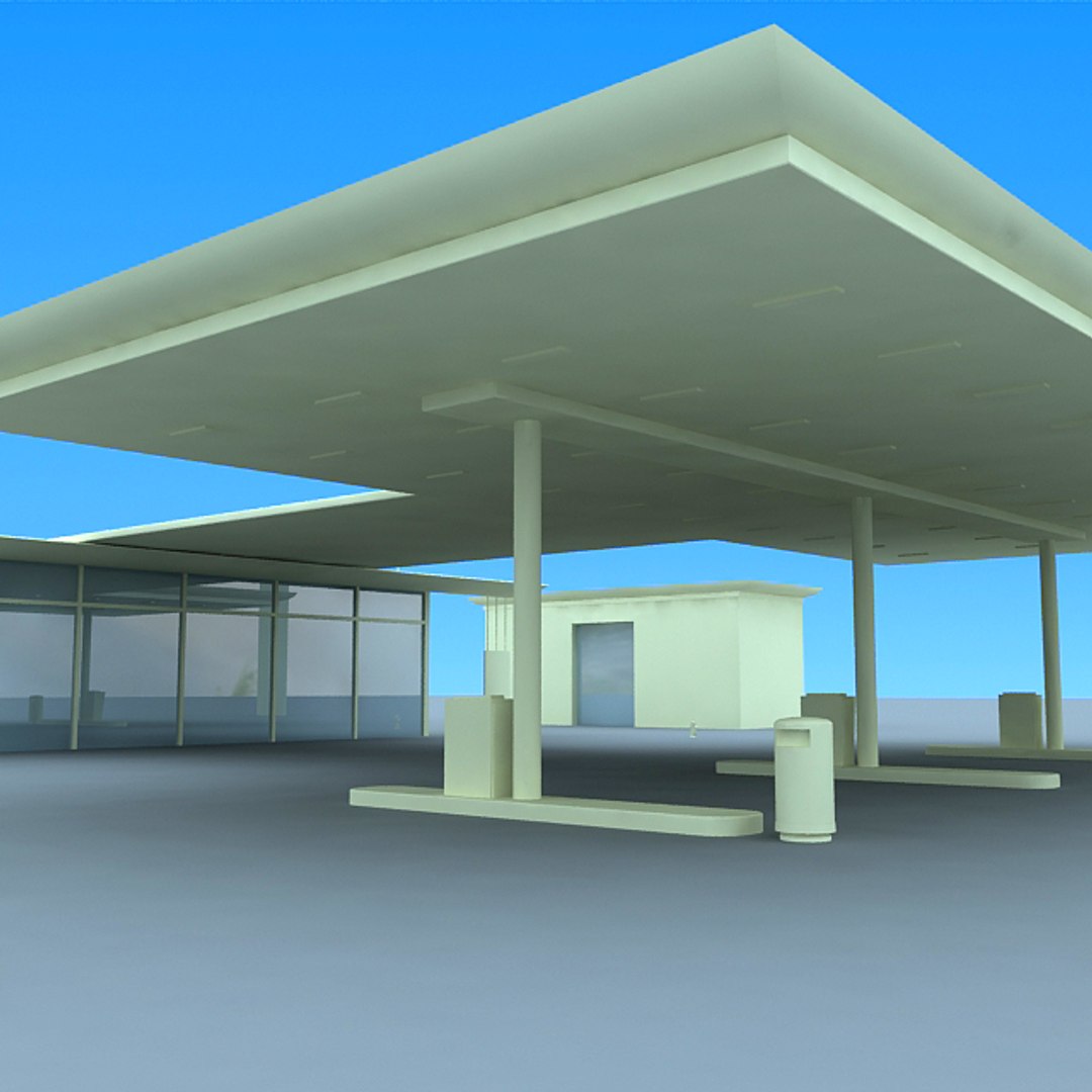 Gas Station 3d Model