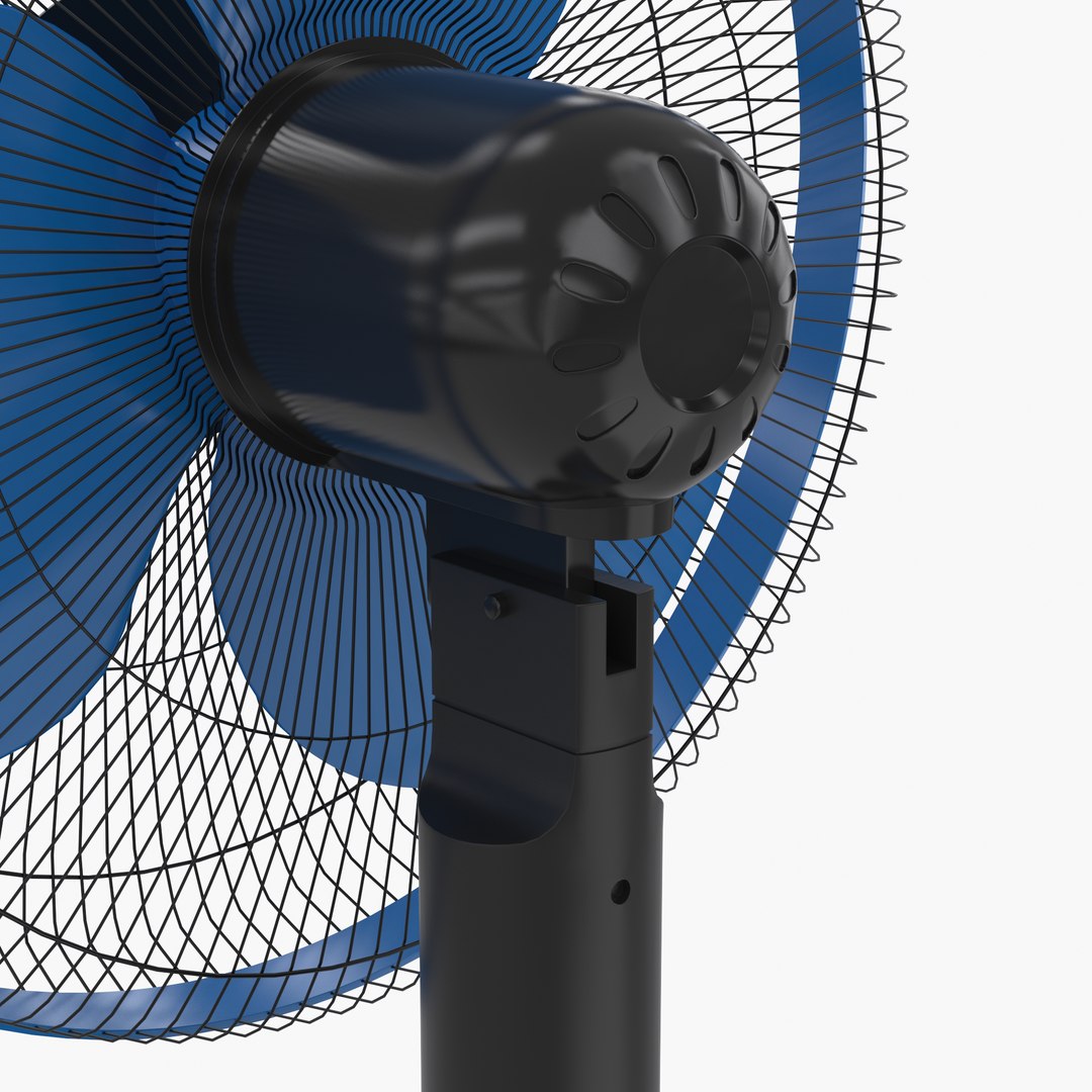 3D Dark Blue Pedestal Fan - TurboSquid 2174424