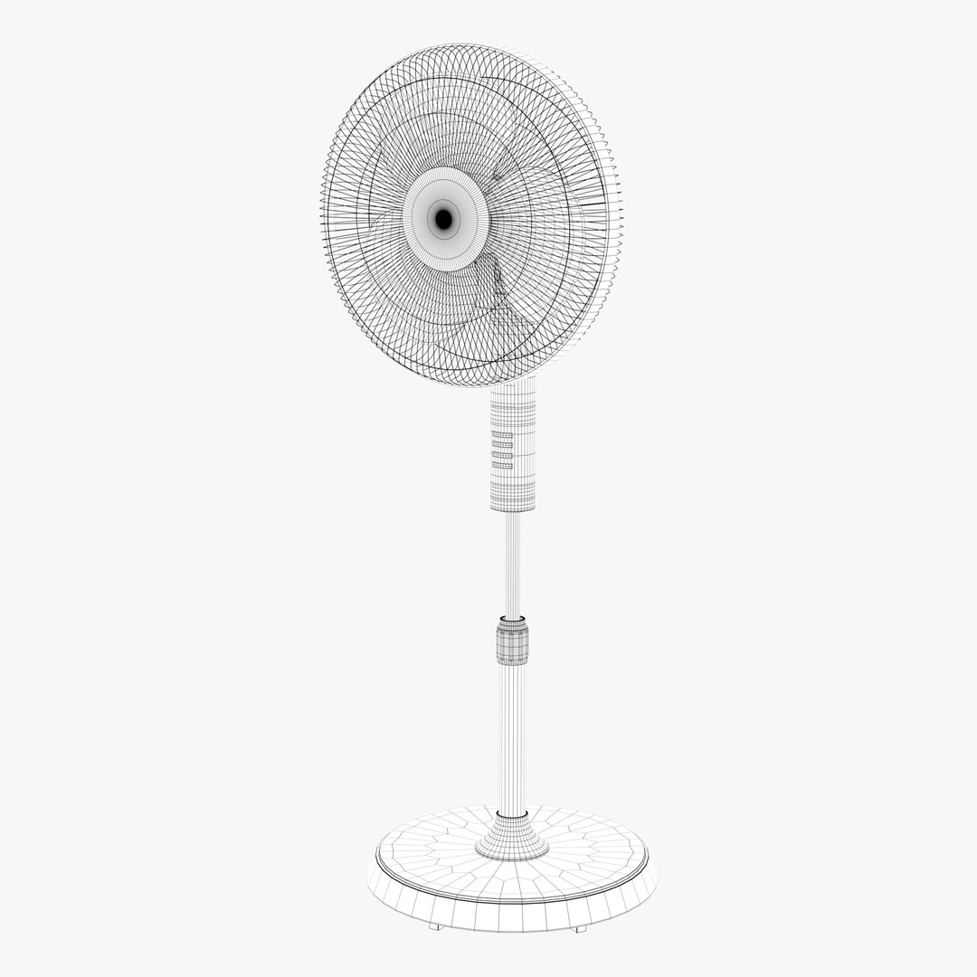 3D Dark Blue Pedestal Fan - TurboSquid 2174424