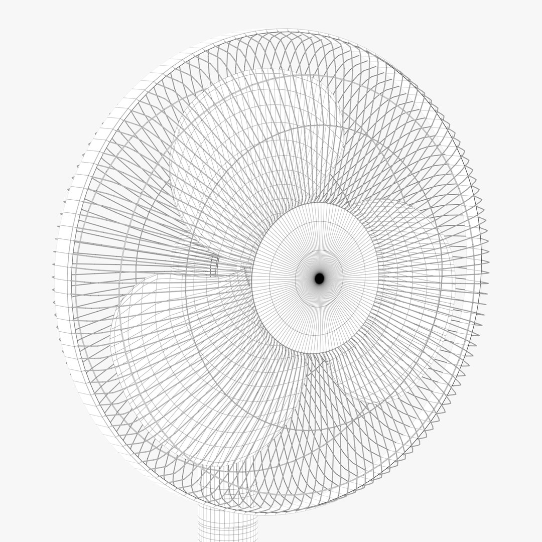 3D Dark Blue Pedestal Fan - TurboSquid 2174424