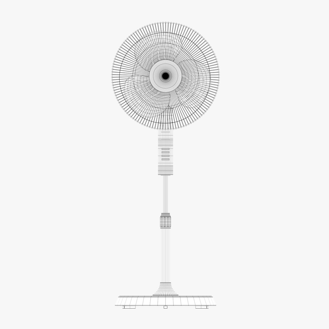 3D Dark Blue Pedestal Fan - TurboSquid 2174424