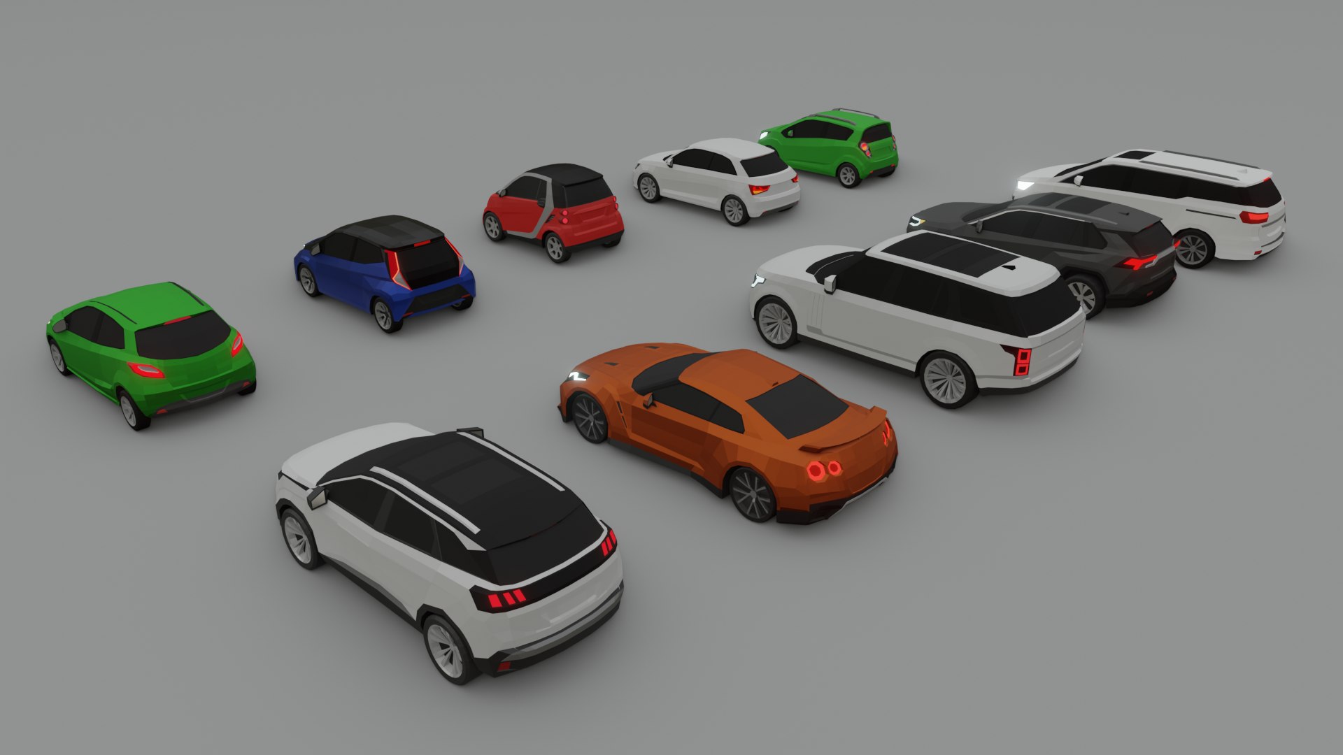 3D Model Collection Of 10 Low Poly Cars - No Brands - TurboSquid 1790273
