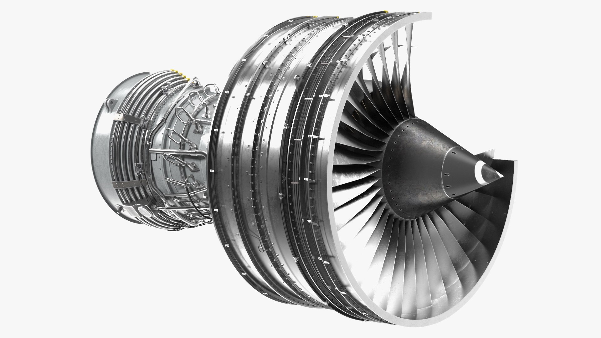turbofan aircraft engine sectioned max