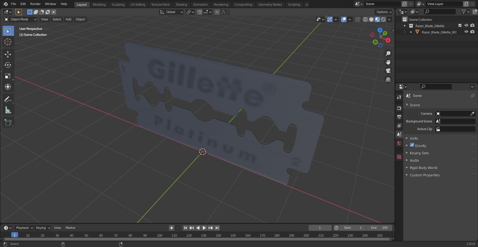 3D Razor Blade Gillette - TurboSquid 1945002
