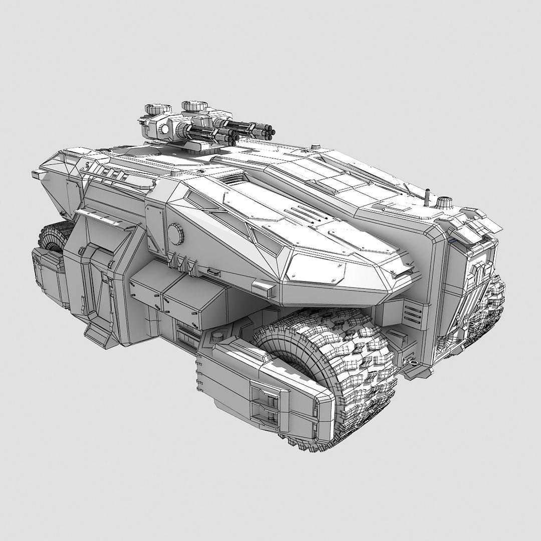 3d Model Of Scifi Apc
