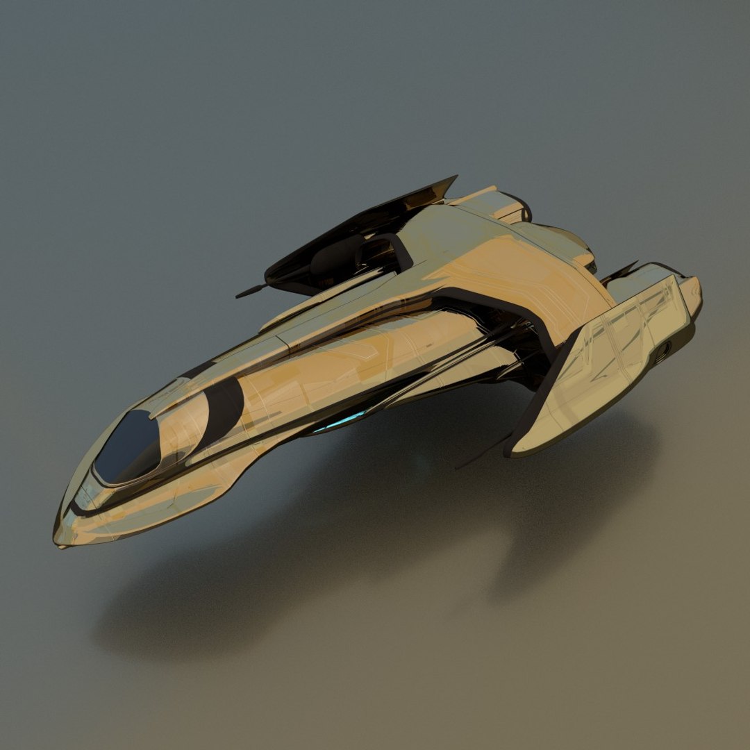 3d Gunship Spaceship Model